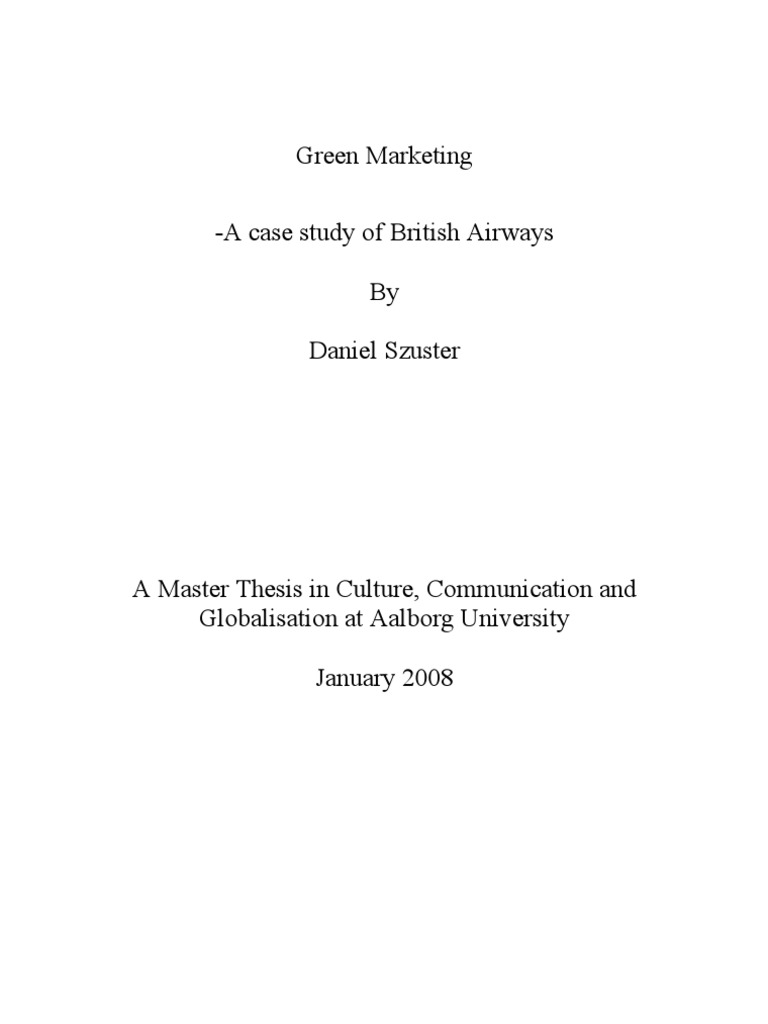 Green Marketing - A Case Study of British Airways | PDF | Global ...