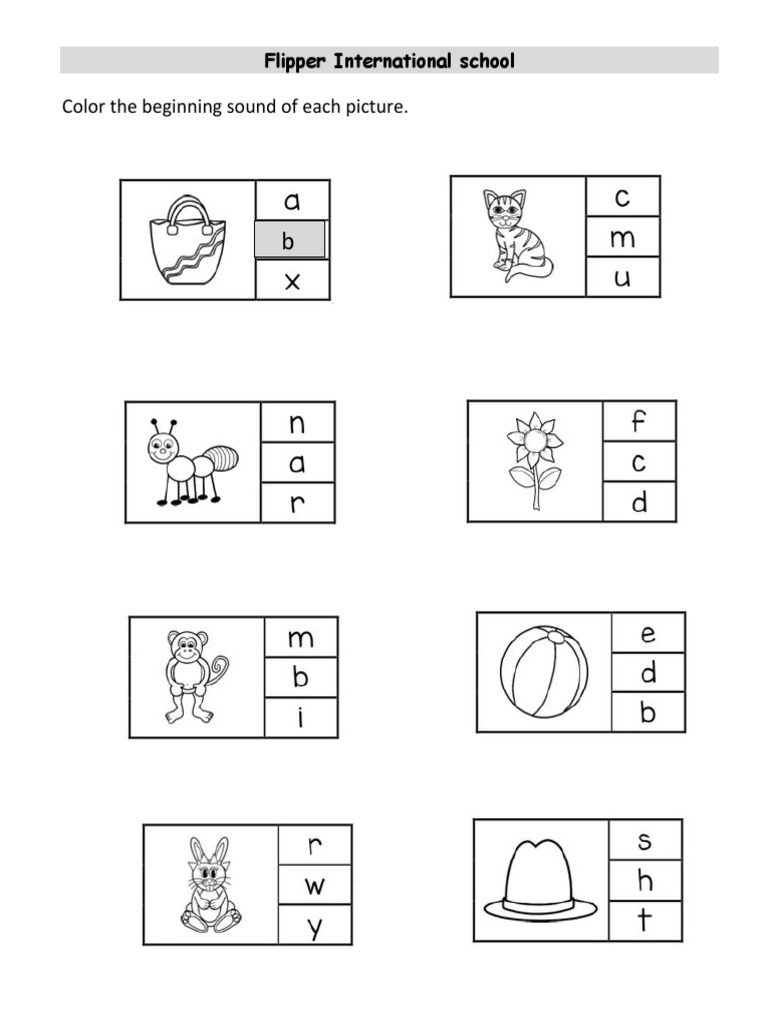 KG Letter Sounds Revision Worksheet | PDF