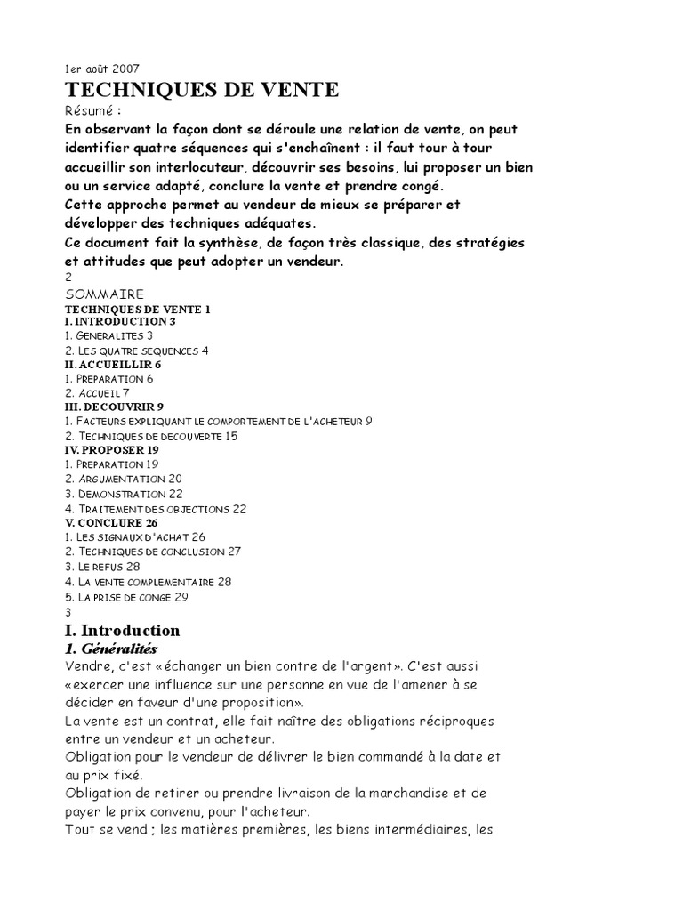 Techniques de Vente | PDF | Sodles | Motivation