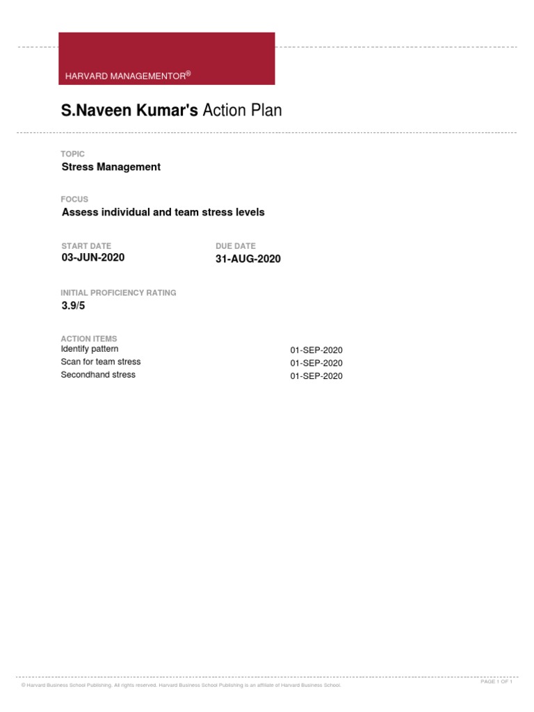 Stress Management HBP Action Plan | PDF | Stress Management | Stress ...