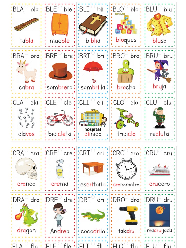 Llavero Silabas Trabadas | PDF