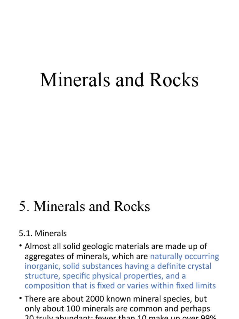 5 Minerals and Rocks | PDF | Igneous Rock | Sedimentary Rock