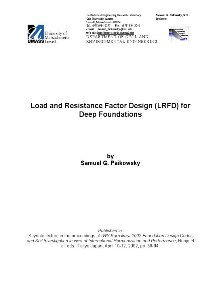Safety Factor Pile AASHTO 1997, CBC 1992 | PDF | Deep Foundation ...