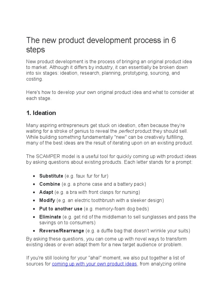 The New Product Development Process in 6 Steps | PDF | 3 D Computer ...