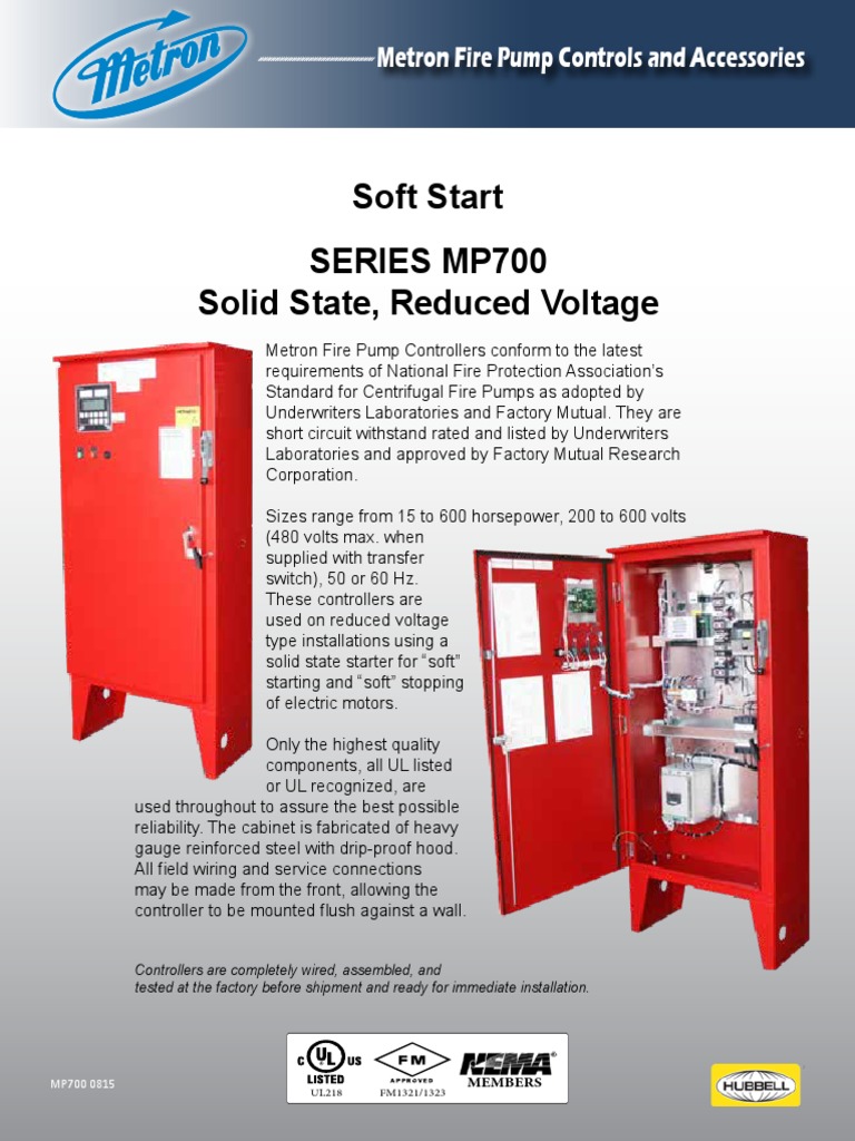 Soft Start Series Mp700 Solid State, Reduced Voltage: Metron Fire Pump ...