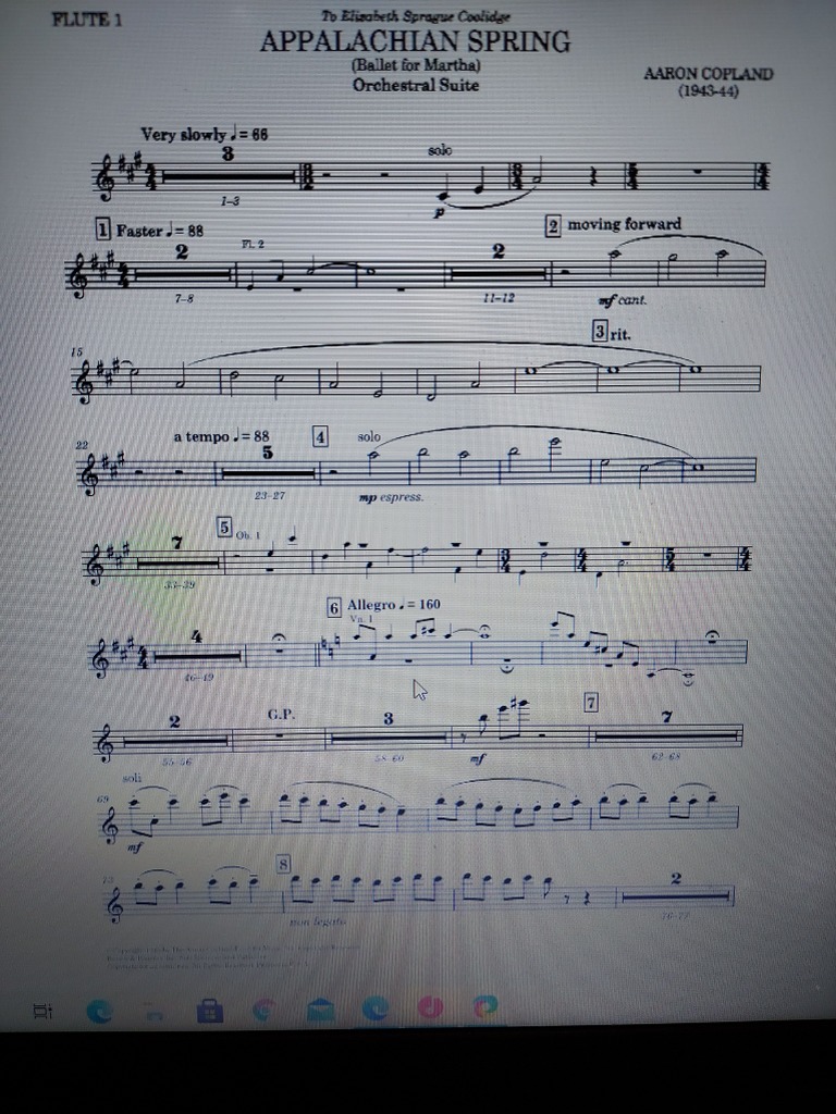 Copland - Appalachian Spring FLUTE 1 | PDF