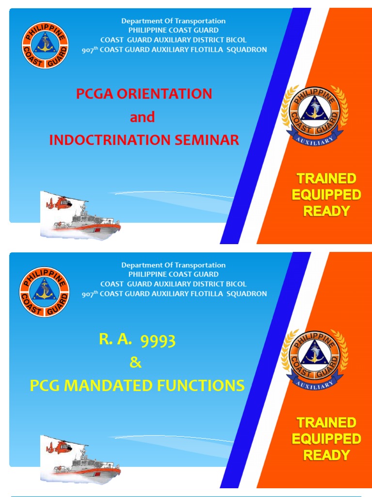PCG Ra 9993 and Mandated Functions | PDF | Search And Rescue | Water ...