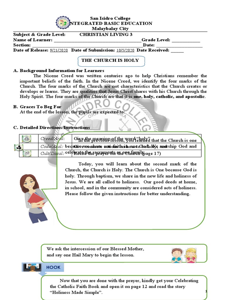 Grade 3 Q1 L2 | PDF | Christian Church | Catholic Church