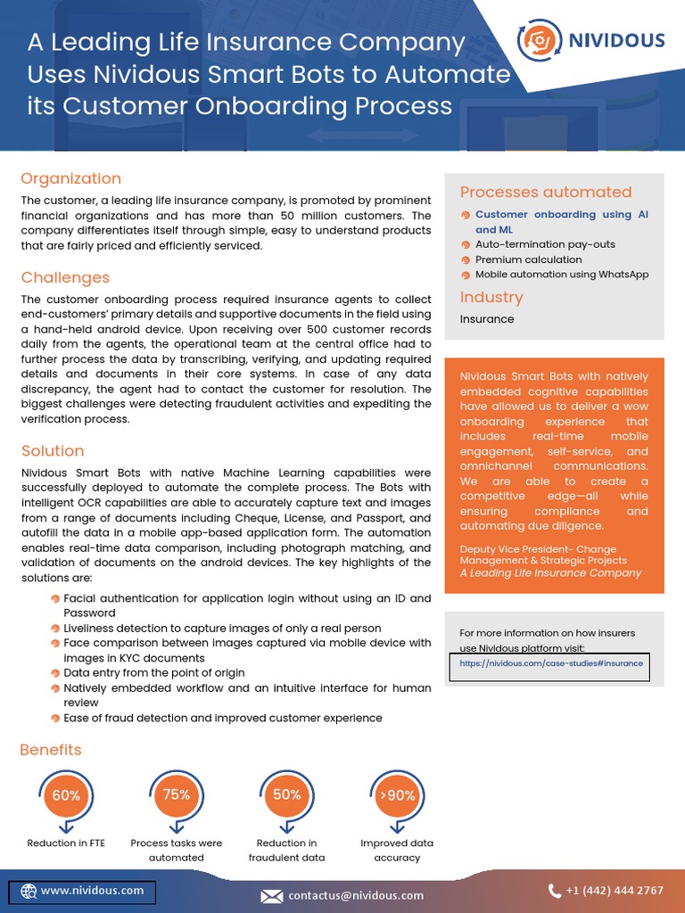 Life Insurance Automation with Nividous Bots | PDF