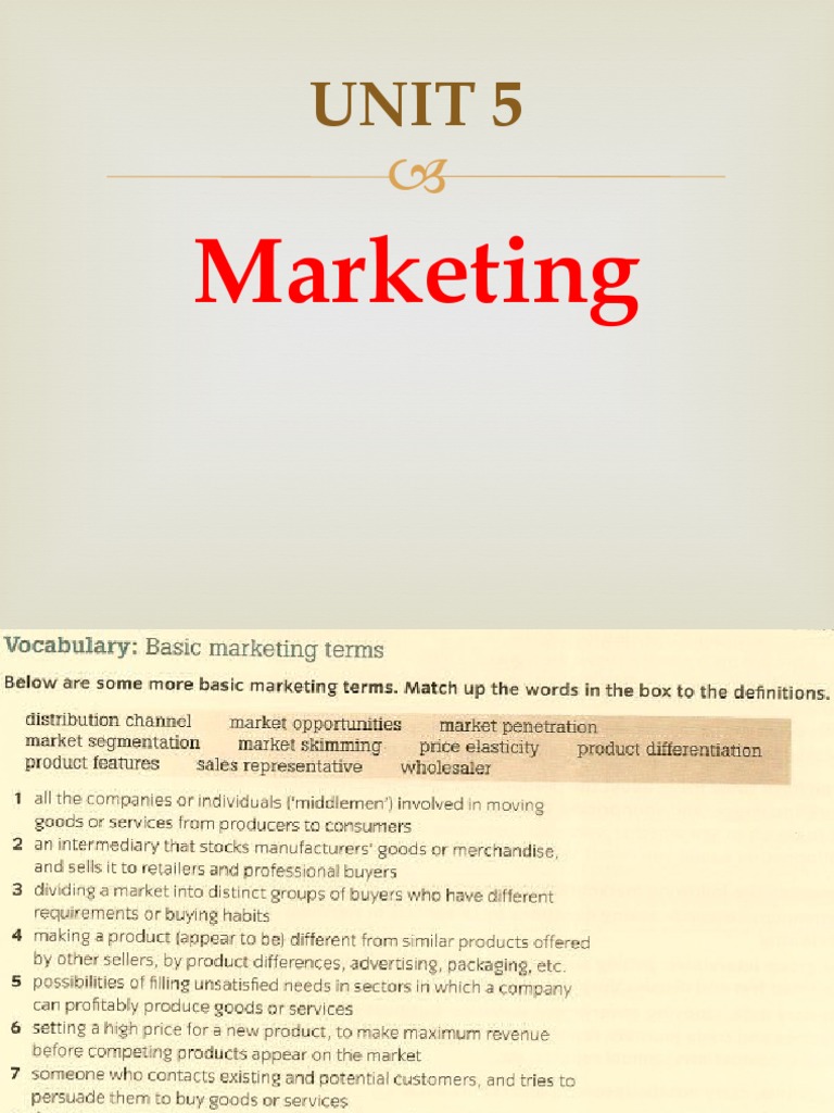 Unit 5 Marketing | PDF | Career & Growth | Business