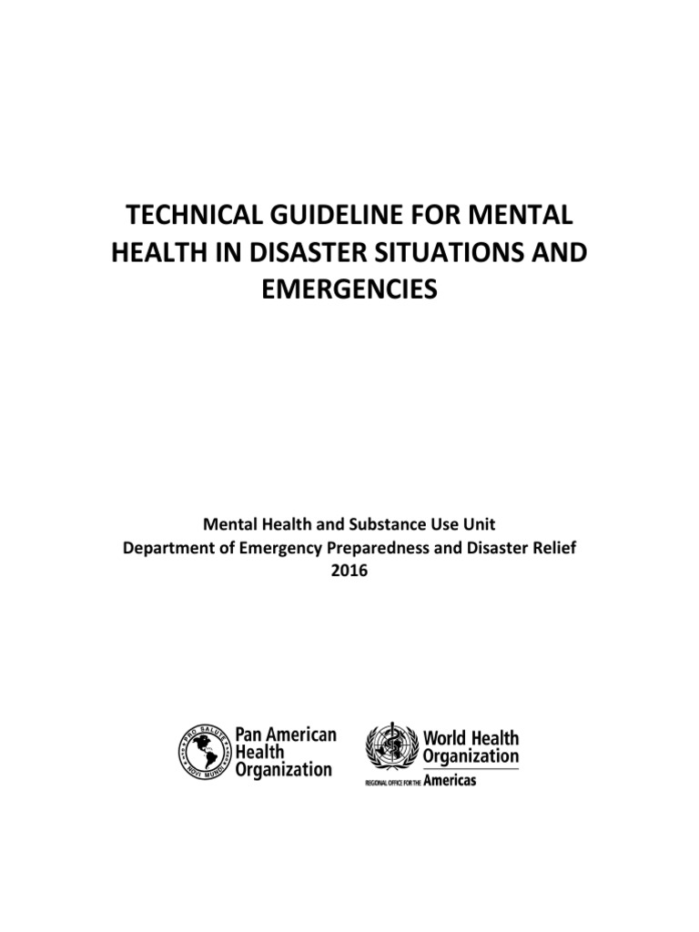 Technical Guideline For Mental Health Disasters and Emergencies | PDF ...