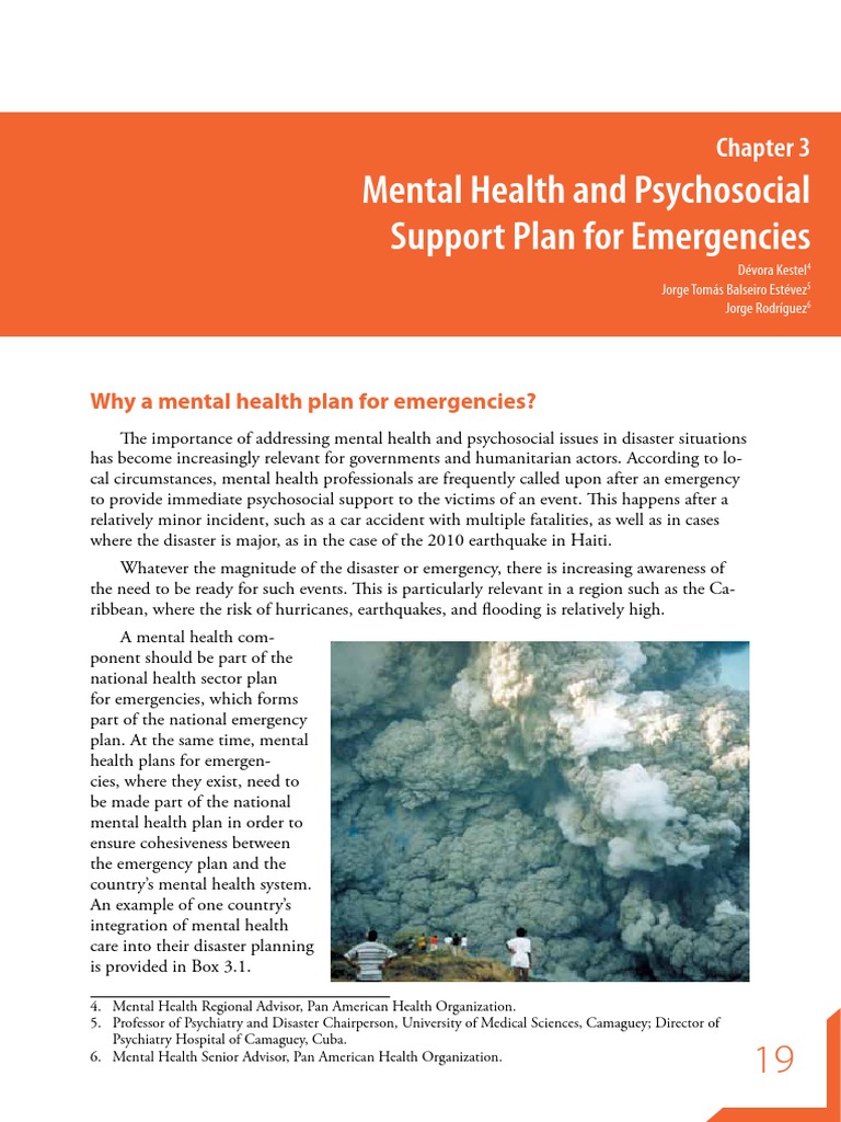 Mental Health and Psychosocial Support Plan For Emergencies | PDF ...