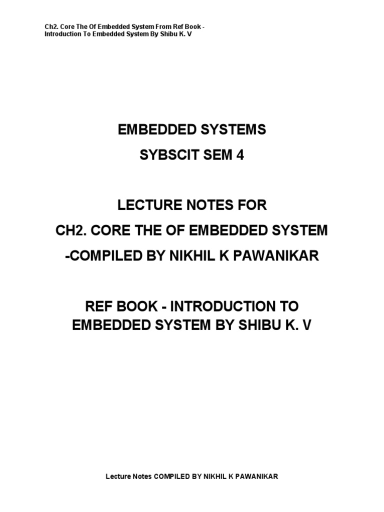Ch2. Core of Embedded Systems | PDF | Digital Signal Processor | Embedded System