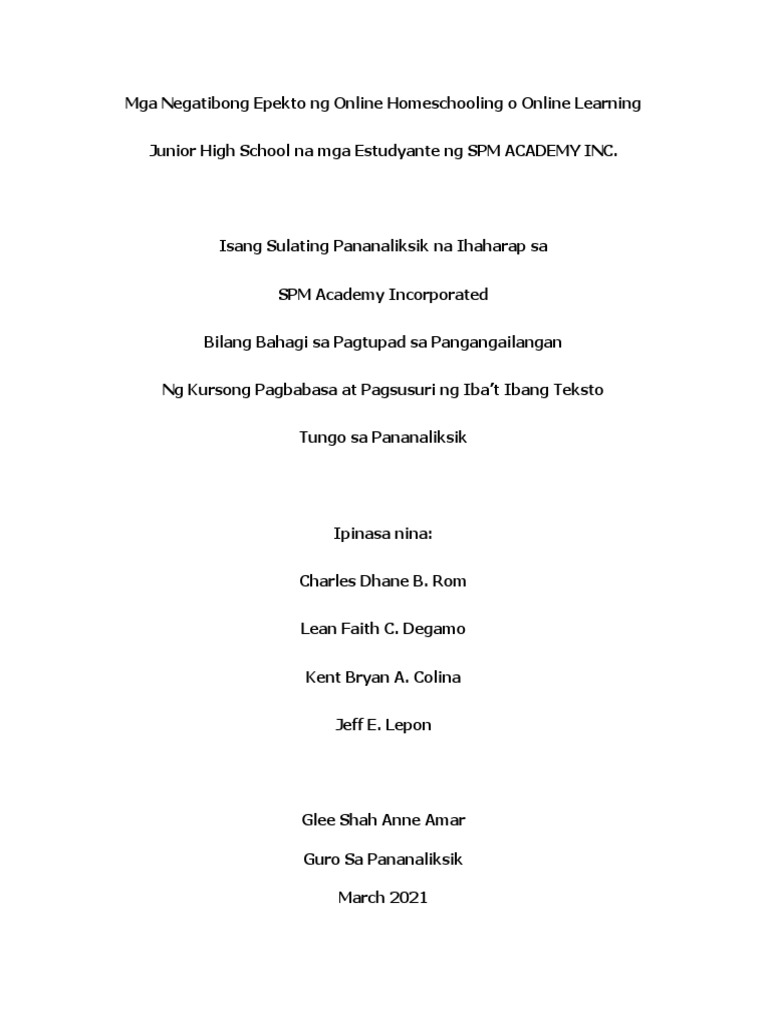 Filipino Research | PDF