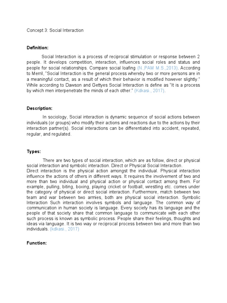 Understanding Social Interaction Concepts | PDF | Interaction ...