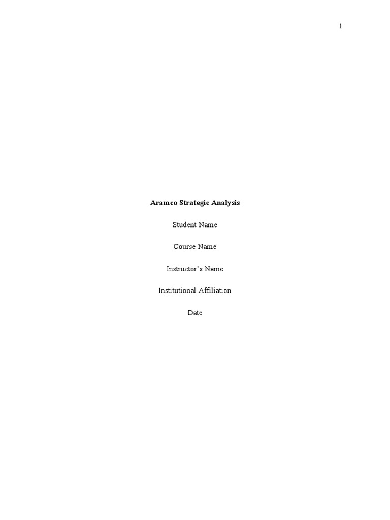 Aramco Strategic Management Paper | PDF | Climate Change | Greenhouse ...