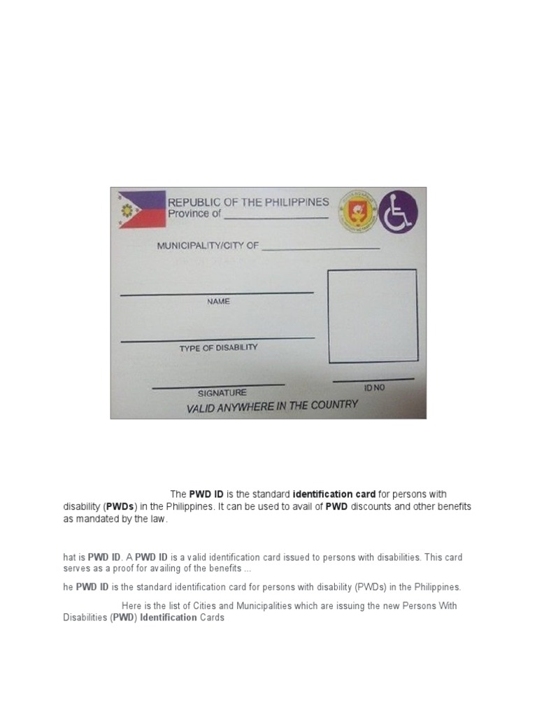 PWD Id | PDF | Finance & Money Management | Social Science