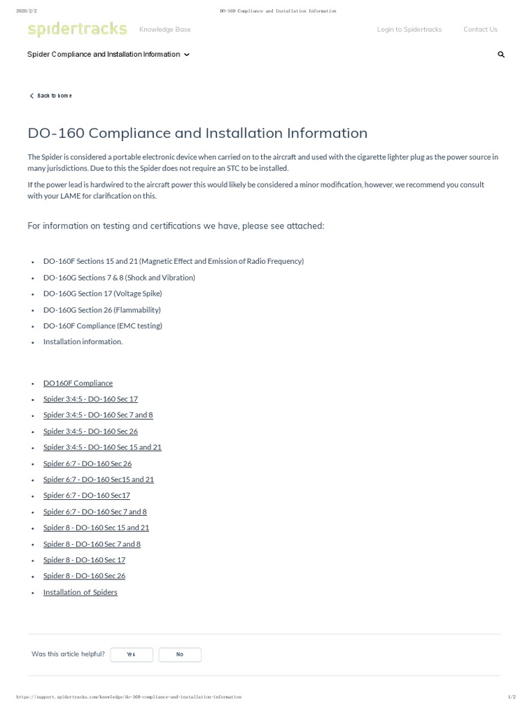 DO-160 Compliance and Installation Information | PDF | Electrical ...