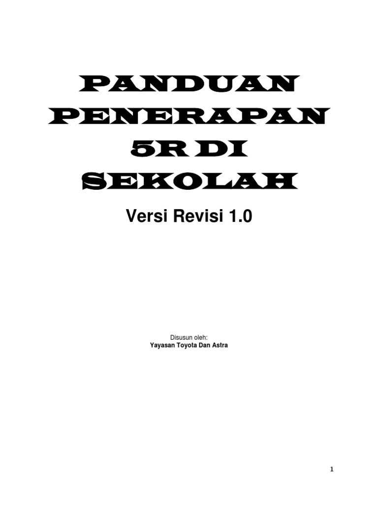 PANDUAN PENERAPAN 5R DI SEKOLAH - Versi Revisi 1.0 | PDF