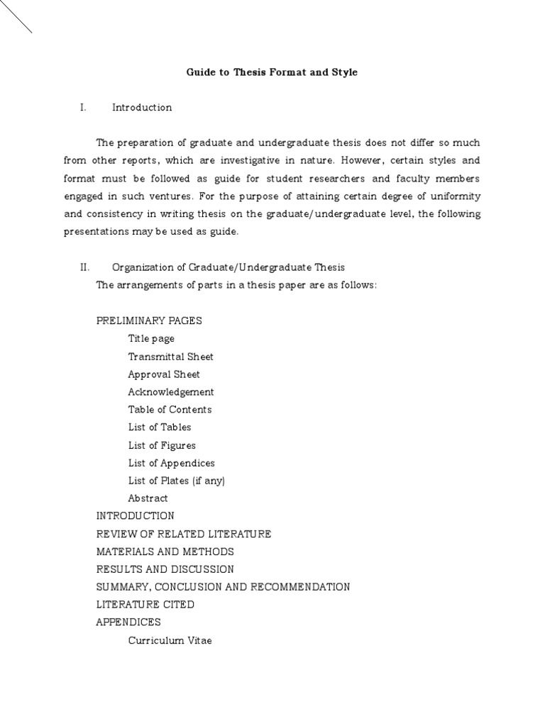 A Comprehensive Guide to Thesis Format, Style, Organization, and Review ...