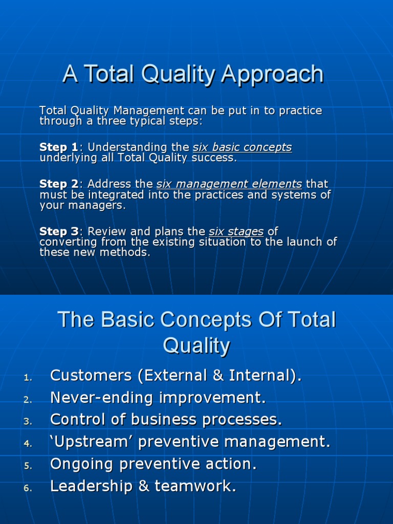 Total Quality Management Essentials | PDF | Quality Management | Leadership