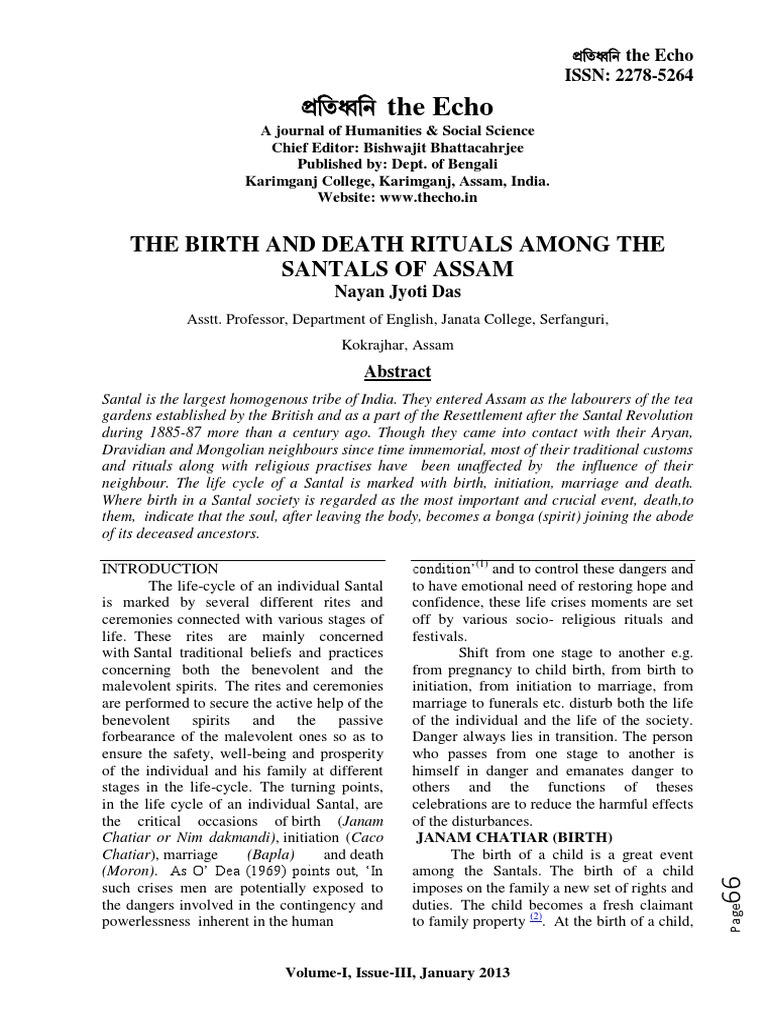 The Birth and Death Rituals Among the Santals of Assam: A Look into the ...