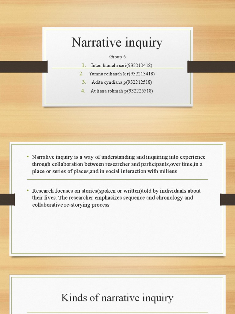 Group 6 (Narrative Inquiry) | PDF | Narrative | Psychology