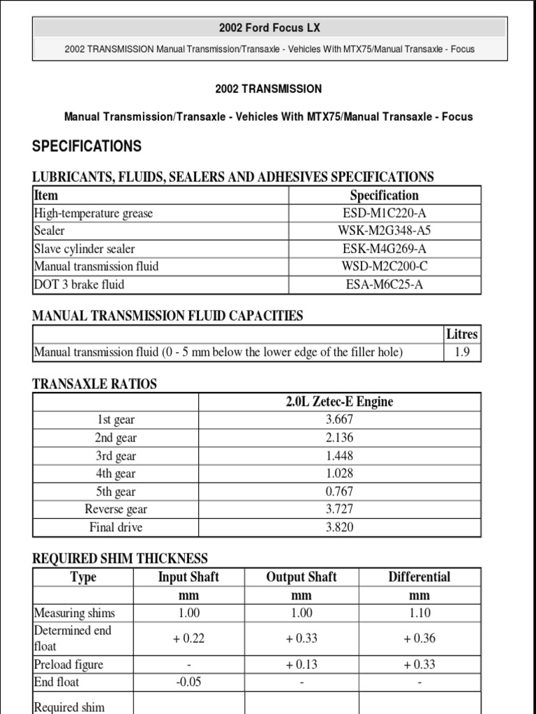 mtx75 Manual Transmission | PDF | Manual Transmission | Transmission ...