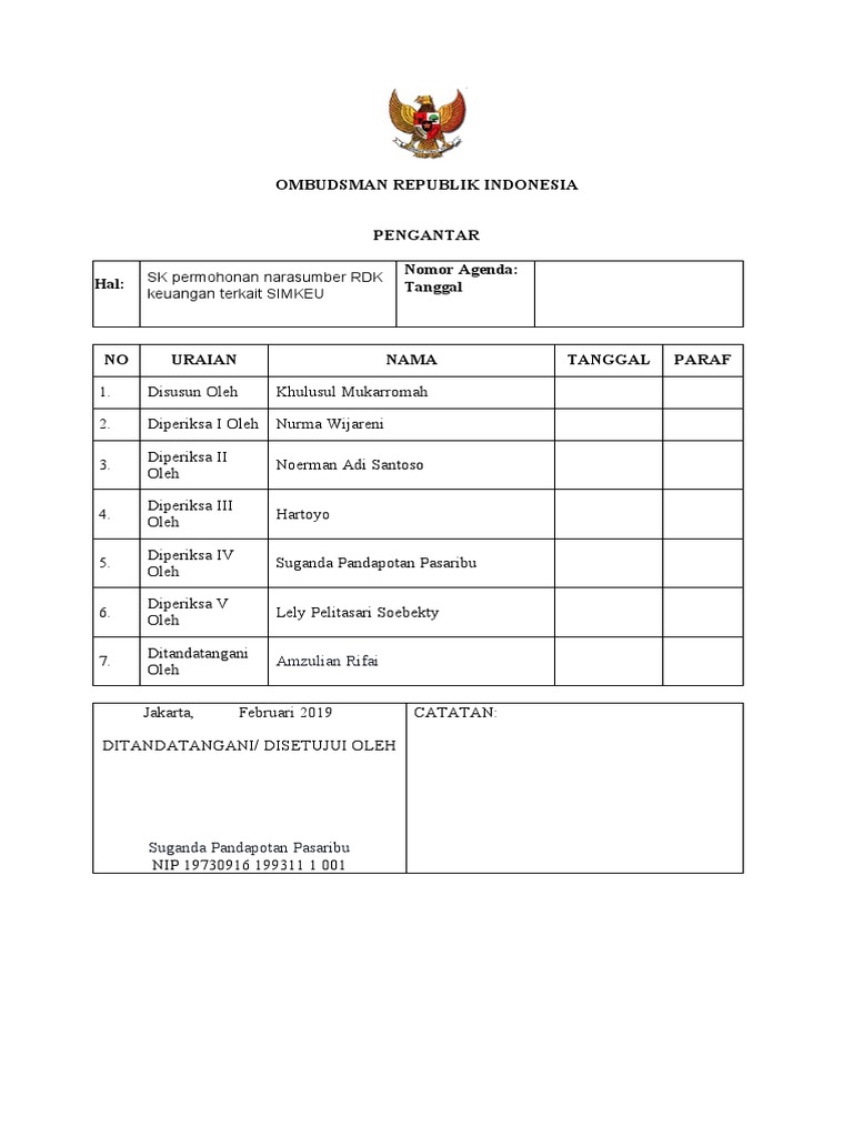 Pengantar Surat (Routing Slip) | PDF
