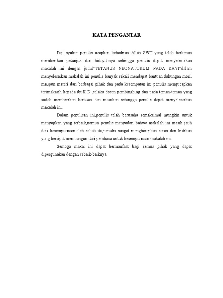 Tetanus Neonatorum pada Bayi: Penyebab dan Penanganan | PDF | Sains ...