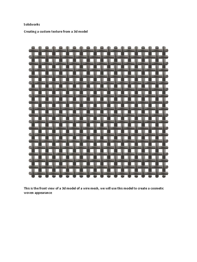 Solidworks, Custom Texture With Holes From Model | PDF