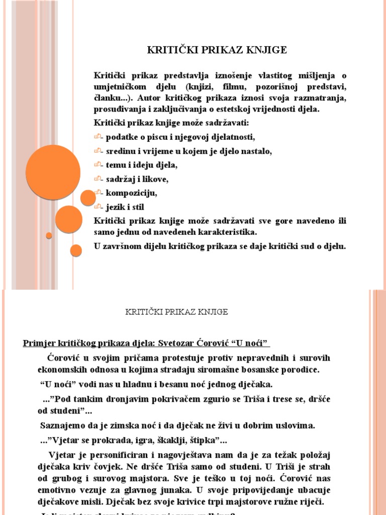 Kritički Prikaz Knjige - U Noći - Svetozar Ćorović | PDF