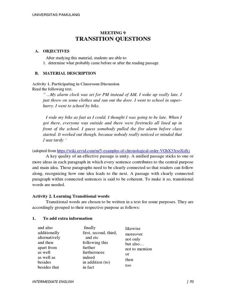 Intermediate English Transitions | PDF | James Abbott Mc Neill Whistler ...