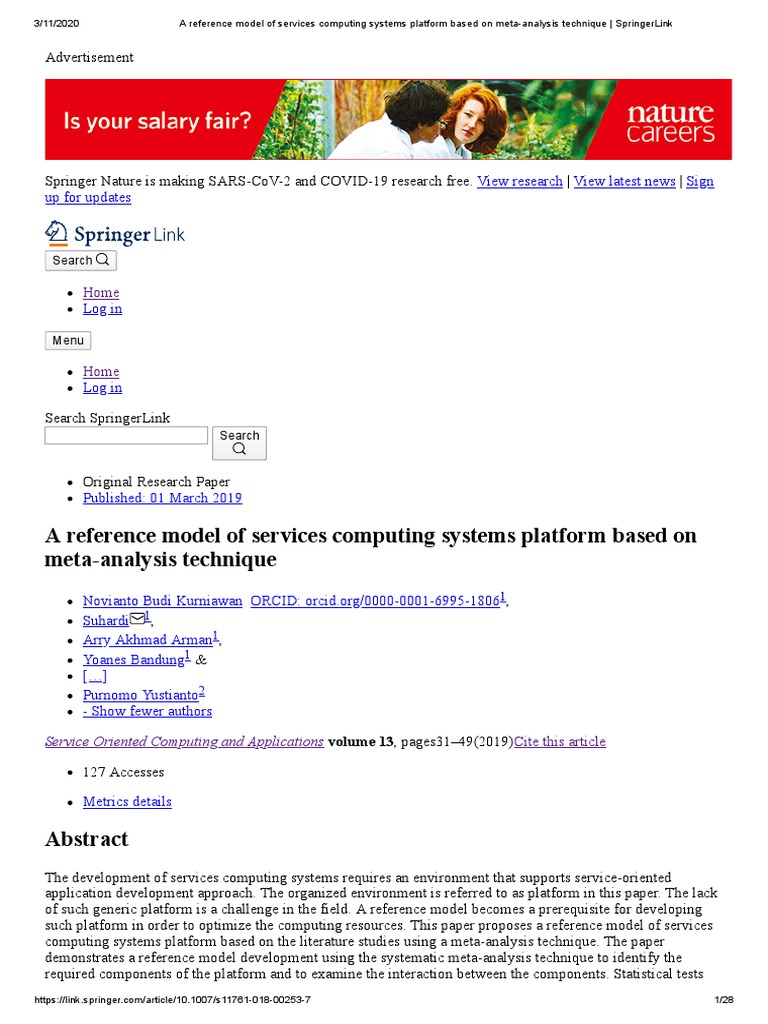 A Reference Model of Services Computing Systems Platform Based On Meta-Analysis Technique ...
