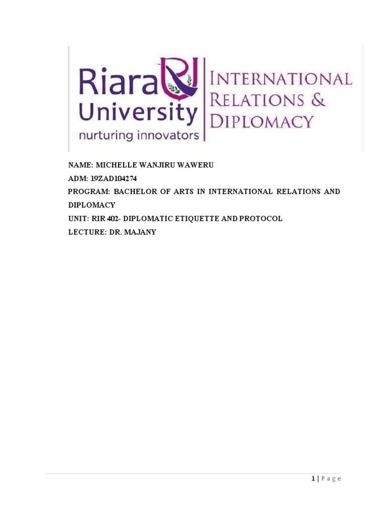 Understanding Diplomatic Protocol Essentials | PDF | Diplomacy ...
