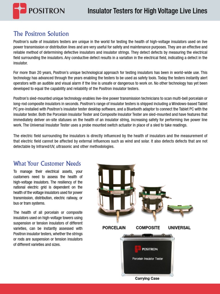 Insulator Testers For High Voltage Live Lines: The Positron Solution ...