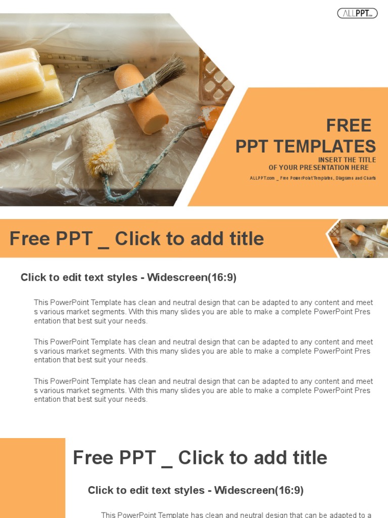 Tools and Accessories For Home Renovation PowerPoint Templates ...