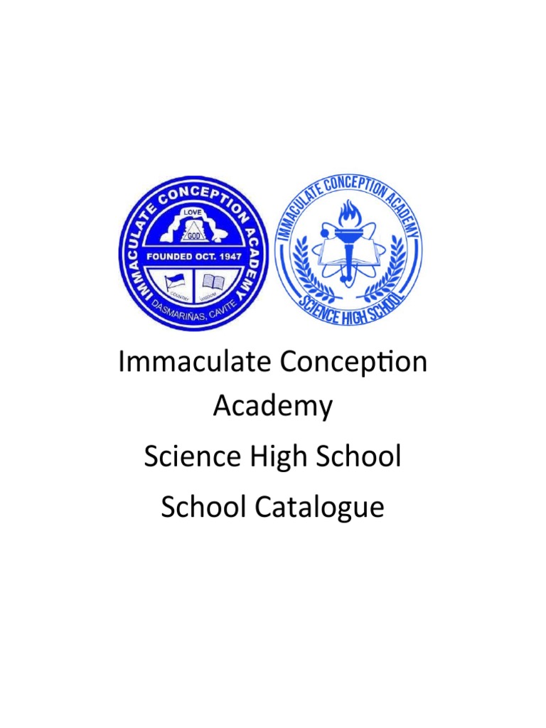 Immaculate Conception Academy Science High School School Catalogue | PDF
