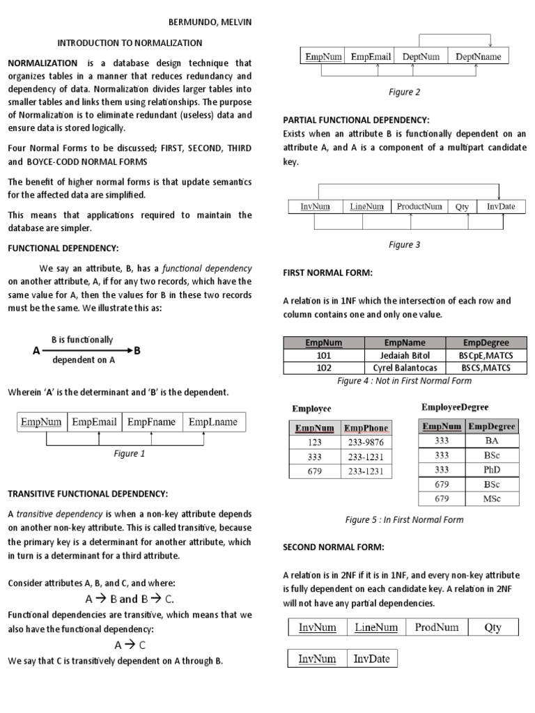 A Bandb C.: Normalization Is A Database Design Technique That | PDF | Information Management ...