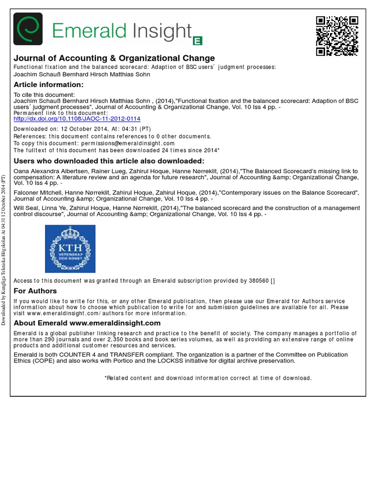 Temu-10 Functional Fixation and The Balanced Scorecard | PDF | Decision ...