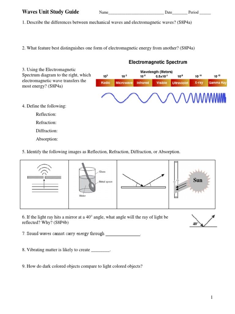 Electromagnetic Waves Study Guide | PDF | Waves | Sound