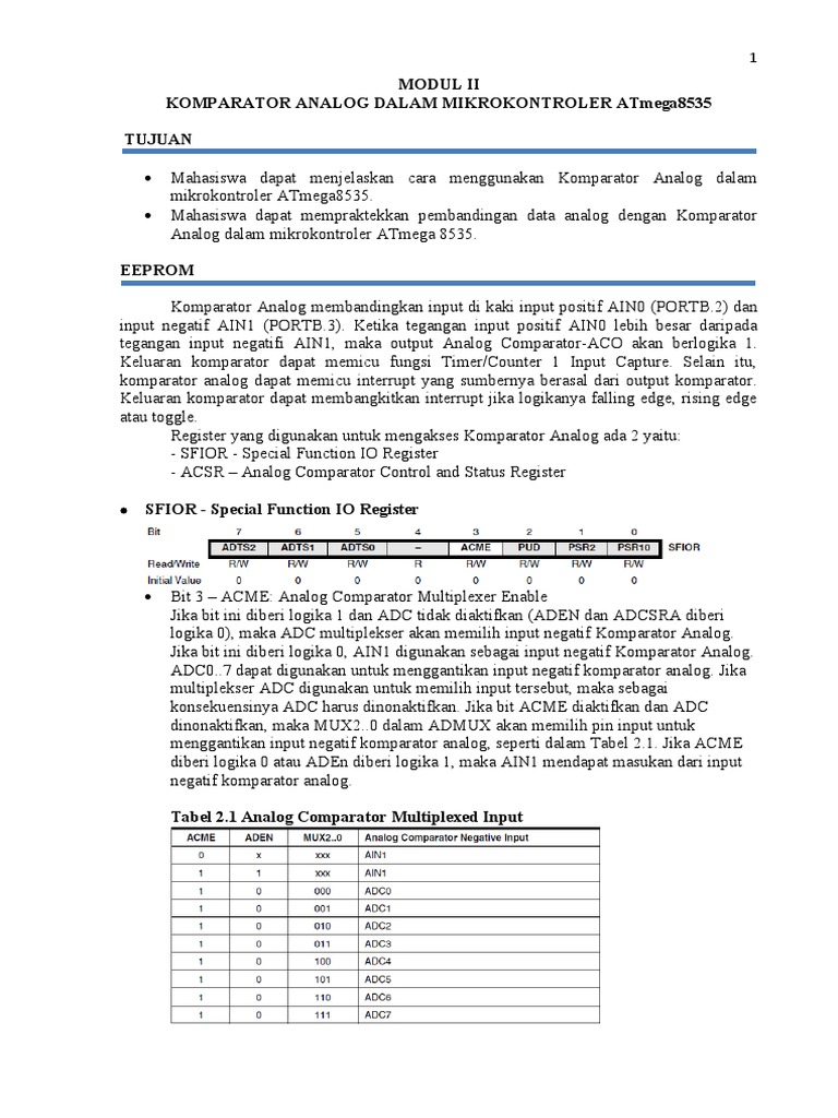 Modul Ii Analog Comparator | PDF