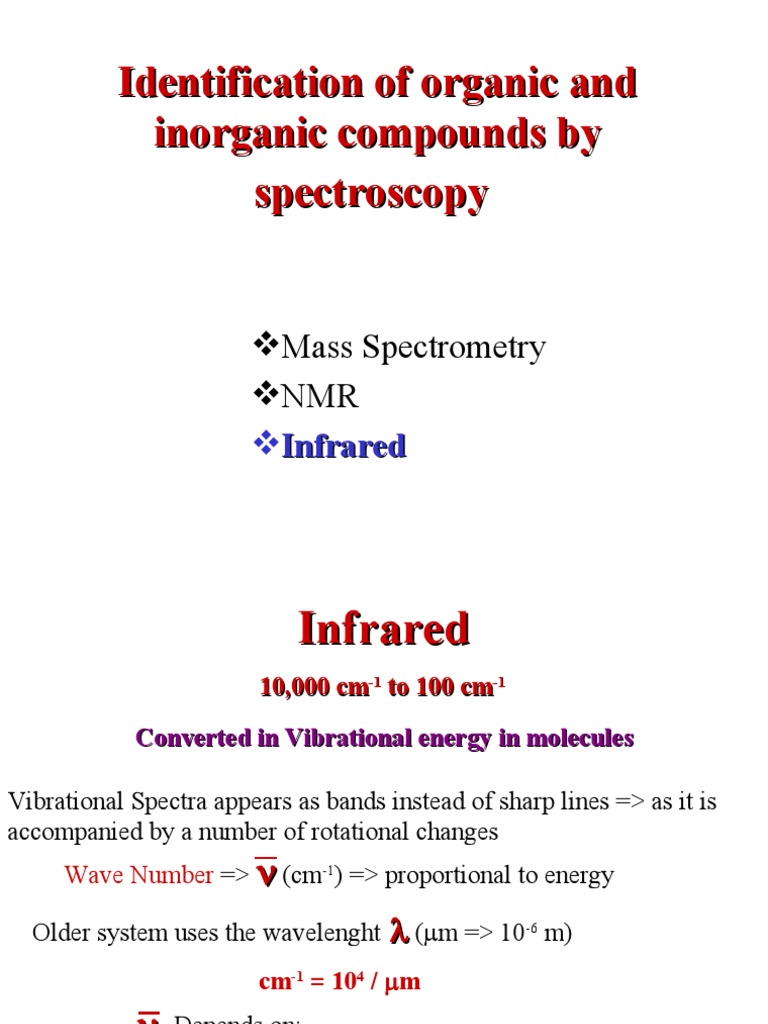 Identification of Organic and Inorganic Compounds by Spectros | PDF ...