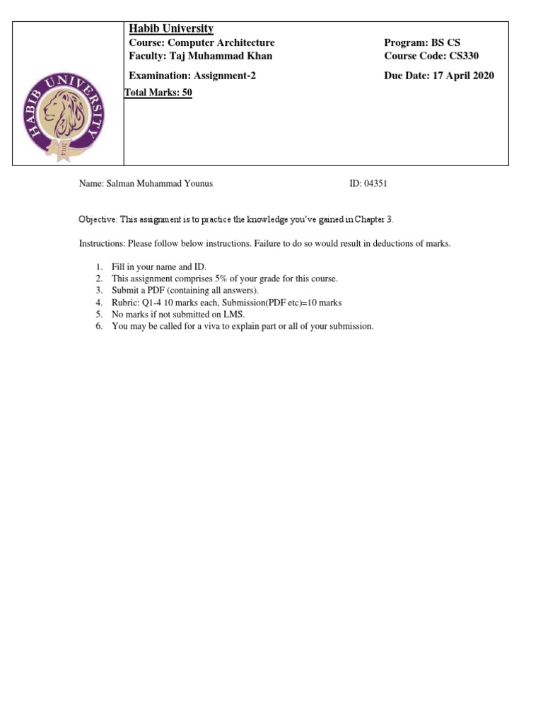CA Assignment2 | PDF | Multiplication | Computer Science