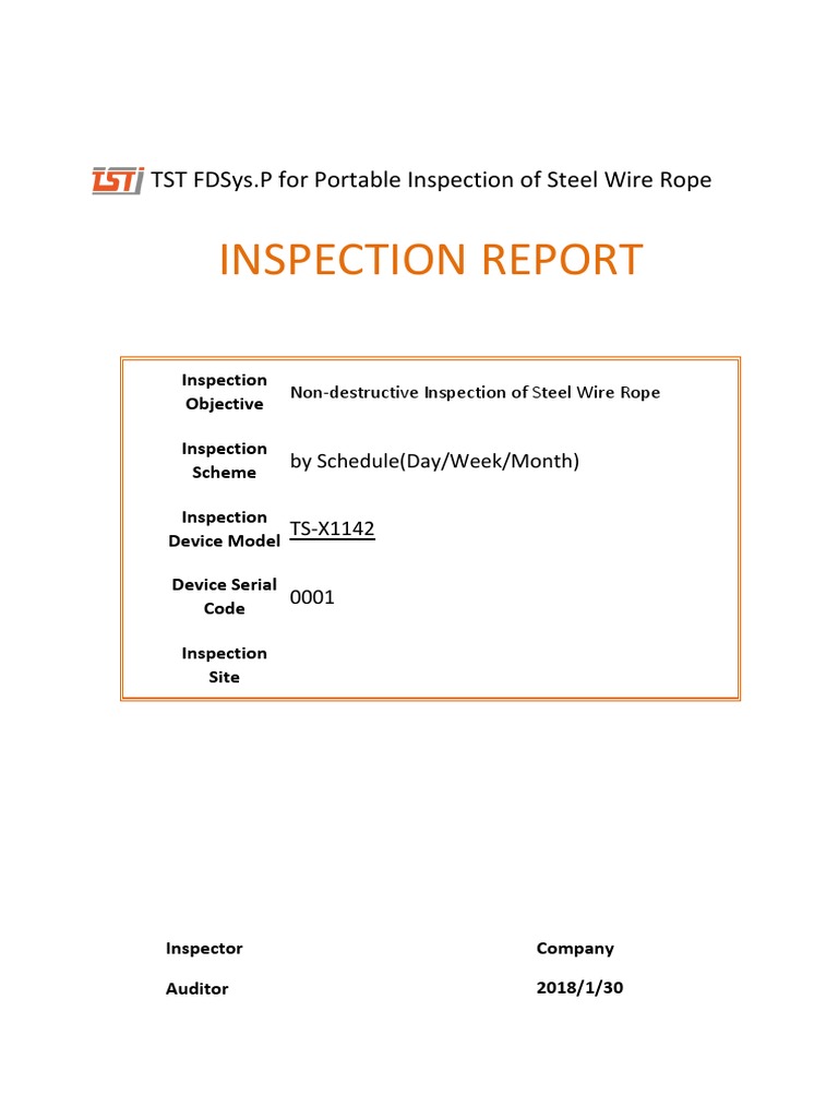 TST FDSys.P Sample Inspection Report | PDF | Nondestructive Testing ...