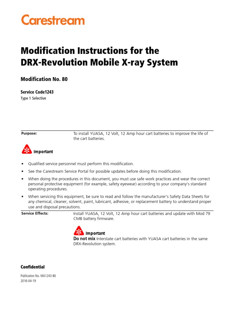 Carestream Revolution Mod80 MA1243-80 | PDF | Business