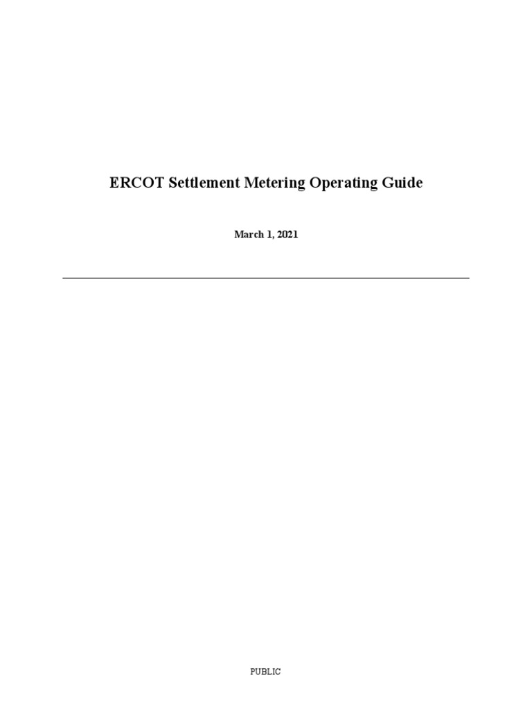 ERCOT Settlement Metering Operating Guide: March 1, 2021 | PDF ...