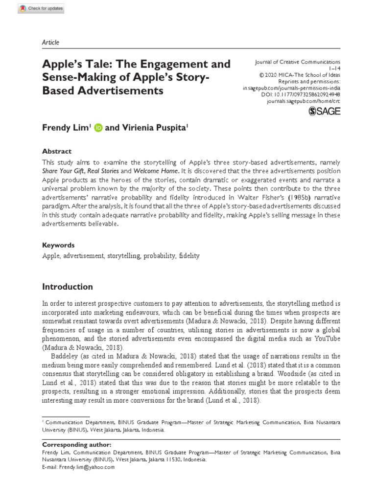 (Journal) Apple's Tale - The Engagement and Sense-Making of Apple's ...