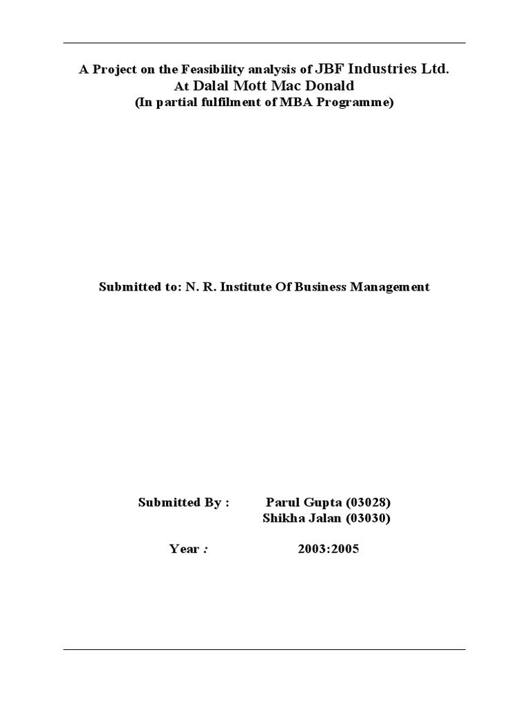 JBF Industries Ltd. Dalal Mott Mac Donald | PDF | Polyester | Engineering