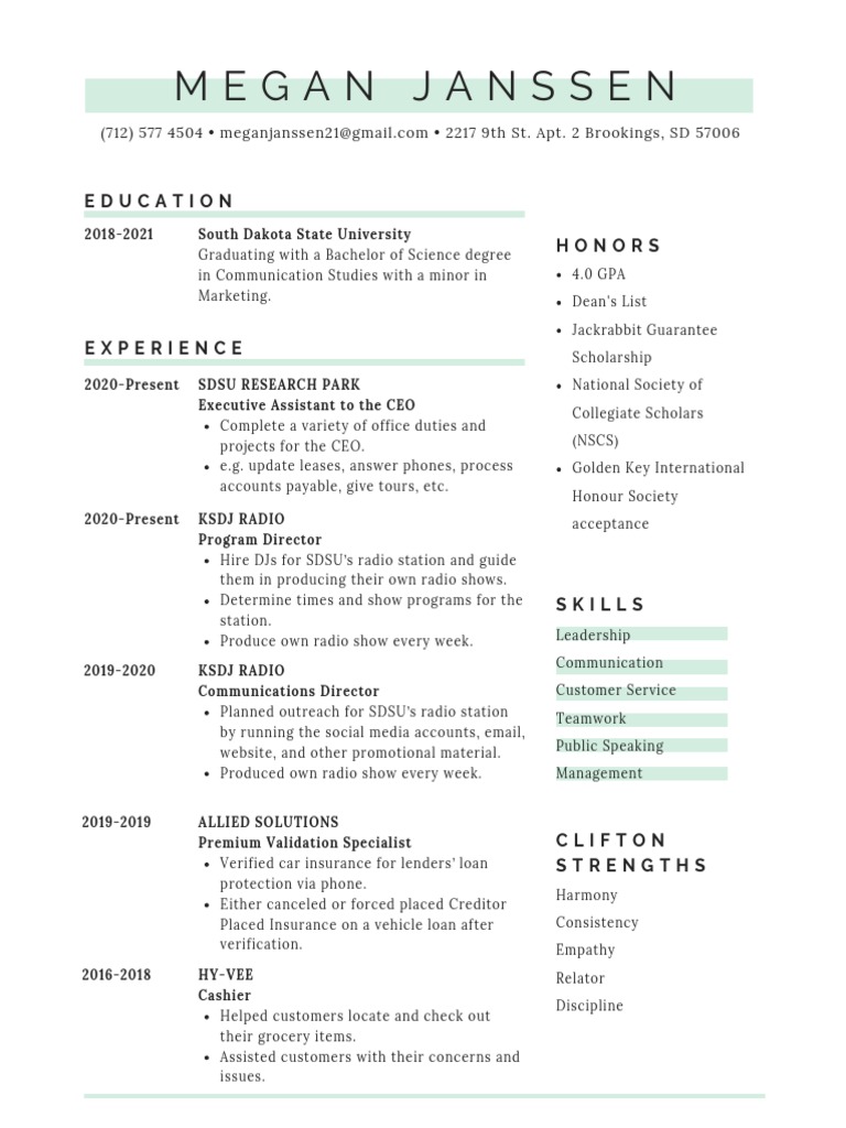 Janssen Resume | PDF | Communication | Business